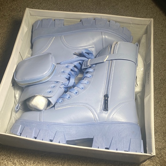 Shoes | Periwinkle Colored Platform Boots | Poshmark